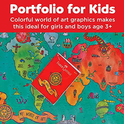 Faber-Castell My World of Art Portfolio for Kids - 8 Expandable Folder Pockets for Kid's Artwork and Keepsakes