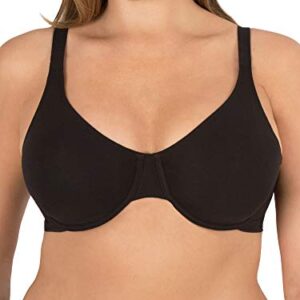 Fruit of the Loom Women's Cotton Stretch Extreme Comfort Bra, Black HUE/Sand, 38DDD