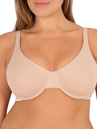 Fruit of the Loom Women's Cotton Stretch Extreme Comfort Bra, Black HUE/Sand, 38DDD