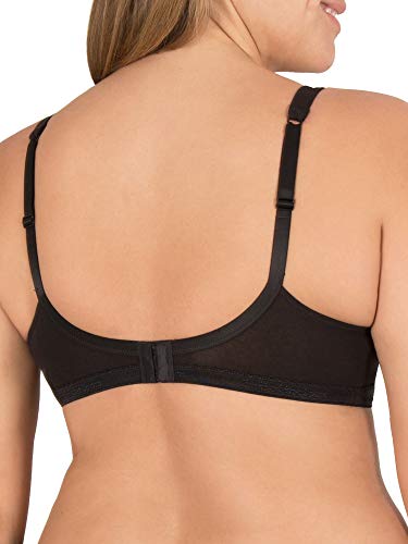 Fruit of the Loom Women's Cotton Stretch Extreme Comfort Bra, Black HUE/Sand, 38DDD