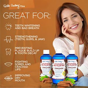 Dale Audrey Oil Pulling for Teeth and Gums | Cinnamon Flavored Organic Sesame Oil Pulling | Ayurvedic Oil Pulling Rinse to Whiten Your Teeth & Freshen Your Breath 8 Oz