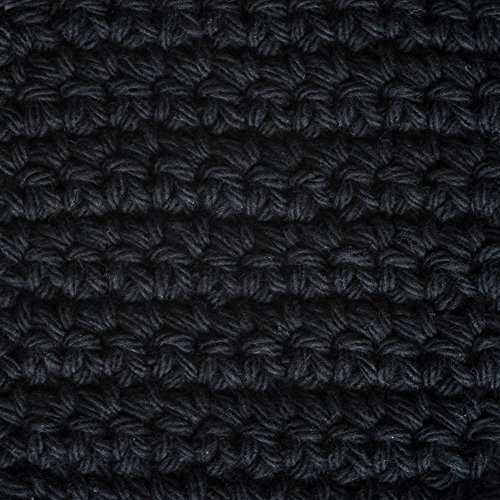 Lily 10201818040 Sugar 'N Cream Super Size Solid Yarn, 4oz, Gauge 4oz Medium, 100% Cotton, Big Ball - Black - Machine Wash & Dry