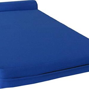 D&D Futon Furniture Royal Blue Sleeper Chair Folding Foam Bed Sized 6" Thick X 32" Wide X 70" Long, Studio Guest Foldable Chair Beds, Foam Sofa, Couch, High Density Foam 1.8 Pounds.