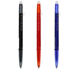 Pilot FriXion Ball Slim Retractable Erasable Gel Ink Pens,Extra Fine Point, - 0.38 mm - Black/Blue/Red Ink- Value Set of 3