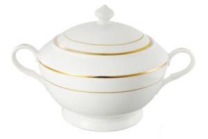 lorren home trends la luna collection bone china gold design soup tureen with lid