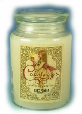 Courtney's Candles Baby Powder Maximum Scented 26oz Large Jar Candle