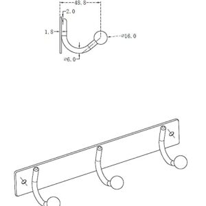 Richelieu Hardware 70548BAG Utility Hook Rack 9-1/16 in (230 mm), White