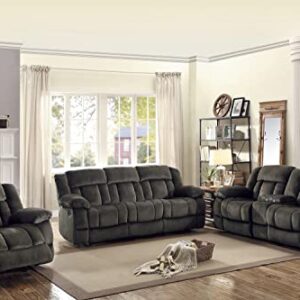 Homelegance Laurelton 90" Microfiber Double Reclining Sofa, Chocolate Brown