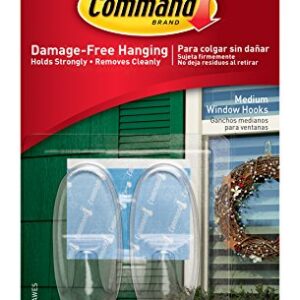 Command 17091CLR-AW-E Window, Medium, 2-Hooks (17091CLR-AWES), 2 Hooks, Clear-Outdoor, 2 Hooks