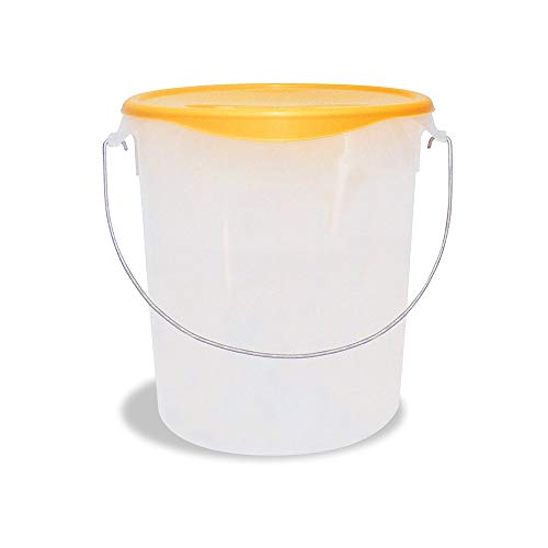 Rubbermaid Commercial Products Plastic Round Food Storage Container with Bail Handle for Kitchen/Food Prep/Storing, 22 Quart, White, Container Only (FG572900WHT)