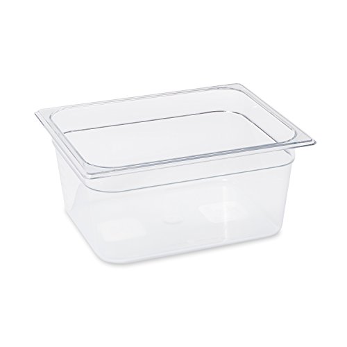 Rubbermaid Commercial Products Cold Food Insert Pan for Restaurants/Kitchens/Cafeterias, 1/2 Size, 6 Inches Deep, Clear (FG125P00CLR)