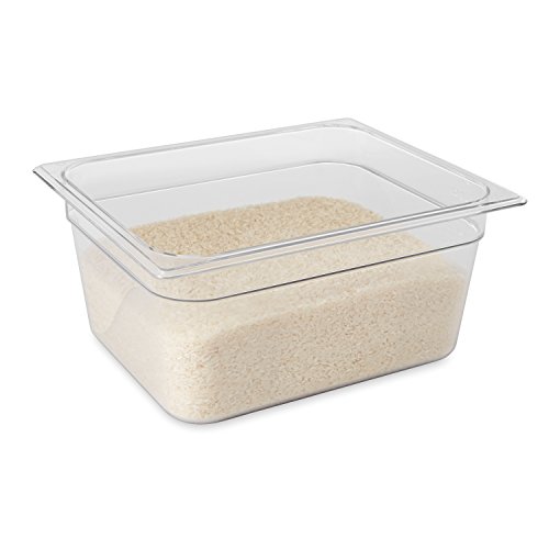 Rubbermaid Commercial Products Cold Food Insert Pan for Restaurants/Kitchens/Cafeterias, 1/2 Size, 6 Inches Deep, Clear (FG125P00CLR)