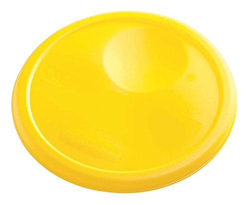 Rubbermaid Commercial Products Round Food Storage Container Lid, Yellow, Compatible with 6-8 Quart Bins, Pack of 12