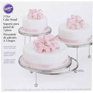 wilton cakes 'n more 3-tier cupcake and cake stand display, silver