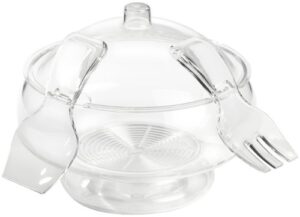 prodyne acrylic salad bowl & servers, 6 qt, clear