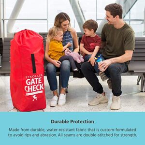 J.L. Childress Gate Check Bag for Single Umbrella Strollers - Stroller Bag for Airplane - Gate Check Bag for Umbrella Strollers - Stroller Travel Bag for Airplane - Red