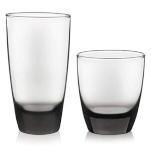 Libbey Classic Smoke 16-Piece Tumbler and Rocks Glass Set