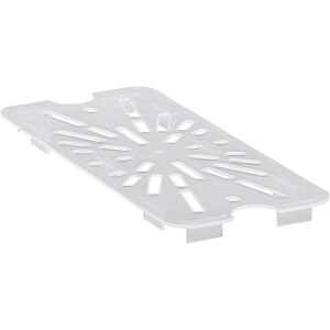 cambro 30ppd190 1/3 size polycarbonate drain shelves, translucent (6/case)