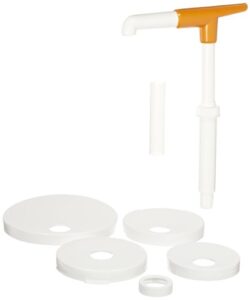 san jamar plastic sauce mega pump and pump kit, 6 pieces, white, 12 x 12 x 6 inches; 7.05 ounces