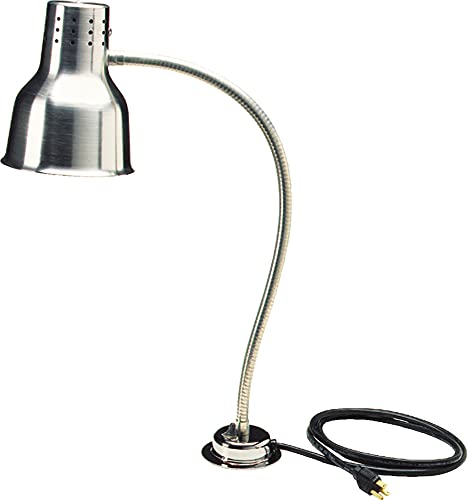 Carlisle FoodService Products HL818500 FlexiGlow Aluminum Heat Lamp with Bulb, Single Arm, 24" H x 4" Base Dia., Silver