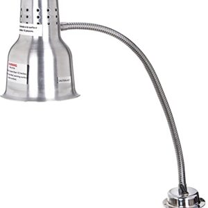 Carlisle FoodService Products HL818500 FlexiGlow Aluminum Heat Lamp with Bulb, Single Arm, 24" H x 4" Base Dia., Silver