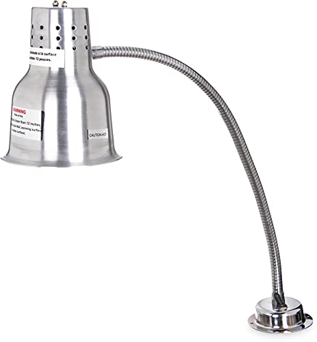 Carlisle FoodService Products HL818500 FlexiGlow Aluminum Heat Lamp with Bulb, Single Arm, 24" H x 4" Base Dia., Silver