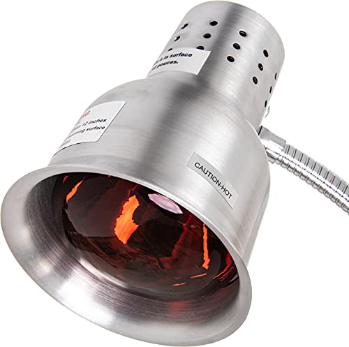 Carlisle FoodService Products HL818500 FlexiGlow Aluminum Heat Lamp with Bulb, Single Arm, 24" H x 4" Base Dia., Silver