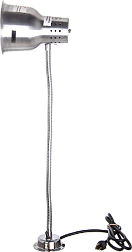 Carlisle FoodService Products HL818500 FlexiGlow Aluminum Heat Lamp with Bulb, Single Arm, 24" H x 4" Base Dia., Silver