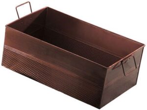 american metalcraft bev1220 rectangular hammered tub, copper, 20 1/2-inch length (full-size)