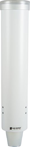 Carlisle FoodService Products C3165WH Medium Pull Type Water Cup Dispenser, Fits 4 to 10 oz Cone and Flat Bottom Cups, 16" Tube Length, White