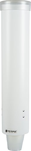 Carlisle FoodService Products C3165WH Medium Pull Type Water Cup Dispenser, Fits 4 to 10 oz Cone and Flat Bottom Cups, 16" Tube Length, White