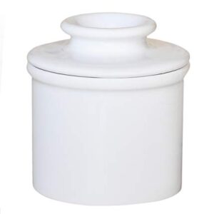 Butter Bell - The Original Butter Bell Crock by L Tremain, a Countertop French Ceramic Butter Dish Keeper for Spreadable Butter, Glossy White