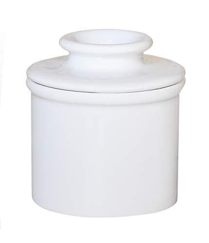 Butter Bell - The Original Butter Bell Crock by L Tremain, a Countertop French Ceramic Butter Dish Keeper for Spreadable Butter, Glossy White