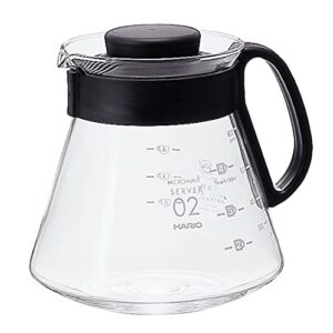 hario v60 glass range coffee server, 600ml, black