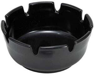 4" black melamine ash tray pack of 12