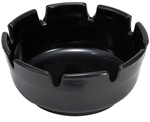 4" Black Melamine Ash Tray Pack of 12