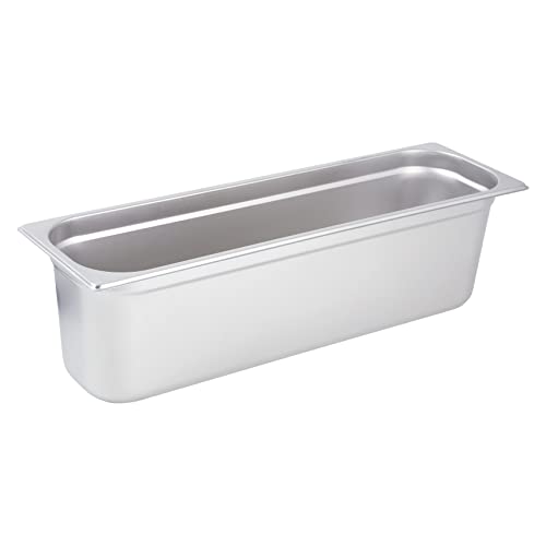 Winco 1/2 Size (Long) Anti-Jam Steam Table/Hotel Pan, 25 Gauge, 6" Deep