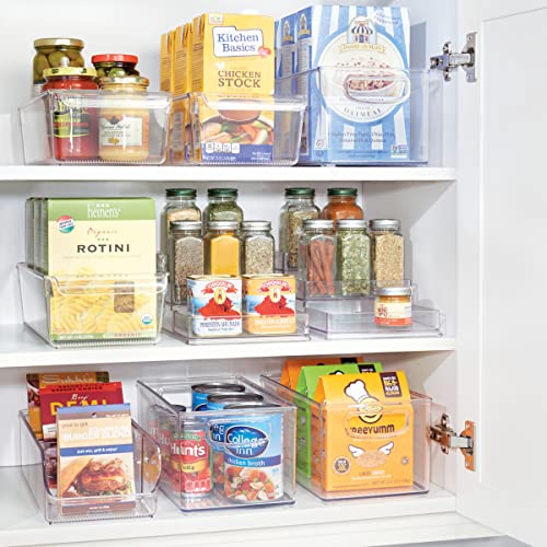 iDesign Recycled Plastic 3-Tier Stadium Spice Rack Organizer for Kitchen, Fridge, Freezer, Pantry and Cabinet Organization, The Linus Collection – 6.25" x 4" x 1.25", Clear