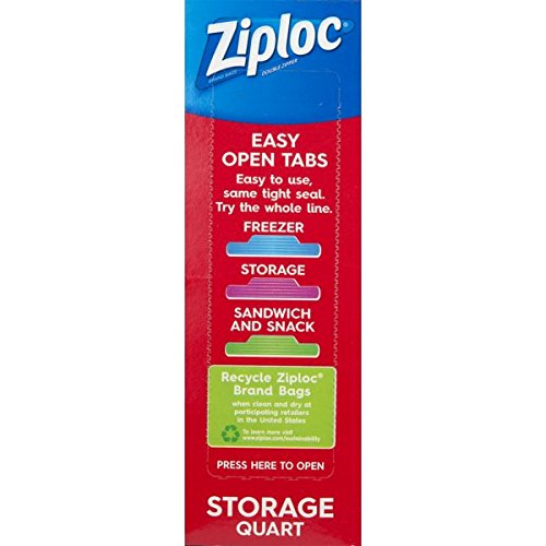 Ziploc Kitchen Storage Bags Qt. 7" X 8" 2 Box