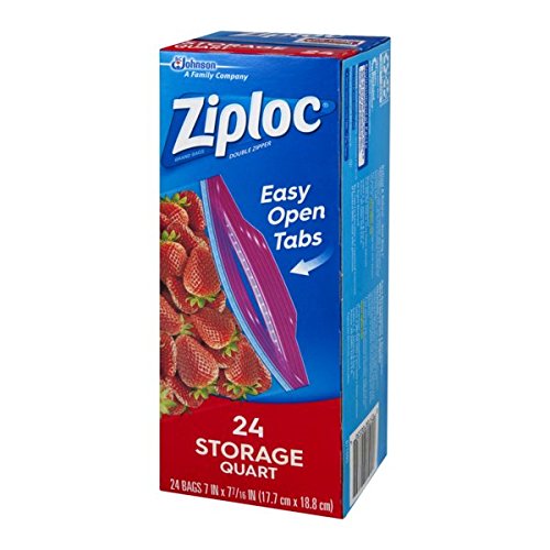 Ziploc Kitchen Storage Bags Qt. 7" X 8" 2 Box