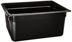 cambro black camwear half size food pan, 6" h