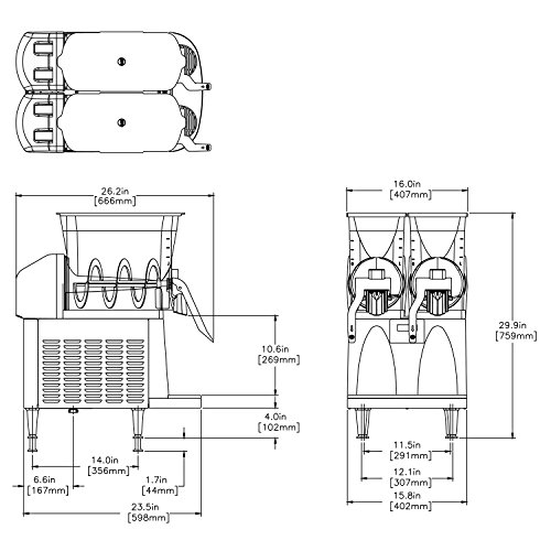 Bunn 34000.0079 ULTRA-2 High Performance Frozen Beverage System with 2 Hoppers, White