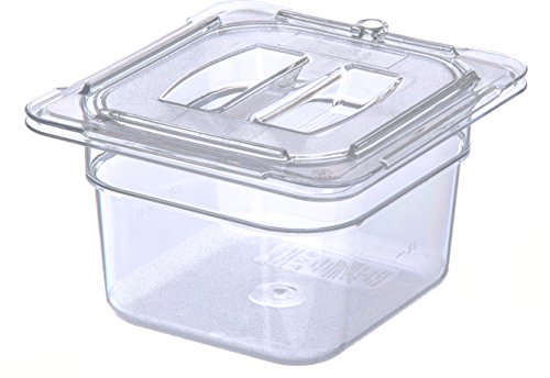 Carlisle FoodService Products 10310U07 StorPlus Sixth Size Polycarbonate Universal Handled Food Pan Lid, Clear