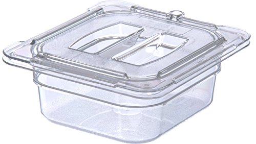 Carlisle FoodService Products 10310U07 StorPlus Sixth Size Polycarbonate Universal Handled Food Pan Lid, Clear