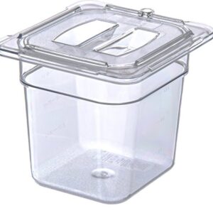 Carlisle FoodService Products 10310U07 StorPlus Sixth Size Polycarbonate Universal Handled Food Pan Lid, Clear