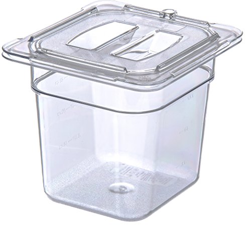 Carlisle FoodService Products 10310U07 StorPlus Sixth Size Polycarbonate Universal Handled Food Pan Lid, Clear