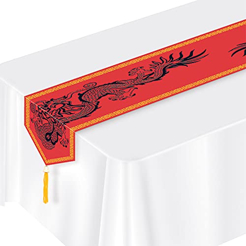 Beistle Printed Asian Table Runner,Red, Black, Gold