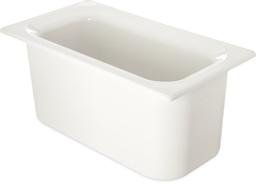 Carlisle FoodService Products CM110202 Coldmaster ABS Third Size Food Pan, 4 qt Capacity, 12.68" Length x 6.89" Width x 6.01" Height, White