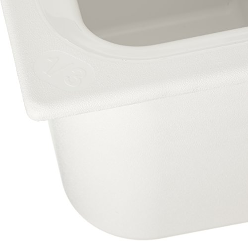 Carlisle FoodService Products CM110202 Coldmaster ABS Third Size Food Pan, 4 qt Capacity, 12.68" Length x 6.89" Width x 6.01" Height, White