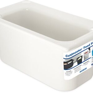 Carlisle FoodService Products CM110202 Coldmaster ABS Third Size Food Pan, 4 qt Capacity, 12.68" Length x 6.89" Width x 6.01" Height, White